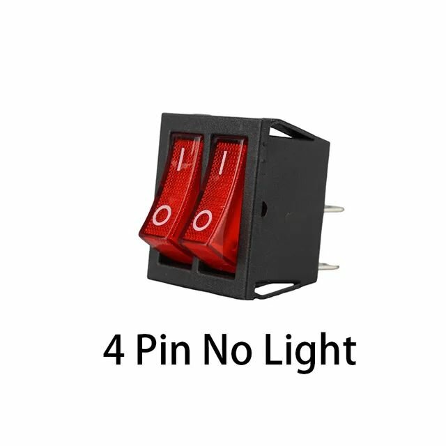 2-х кнопочный переключатель KCD6-1 16A 250V 4х. конт. (без подсветки)