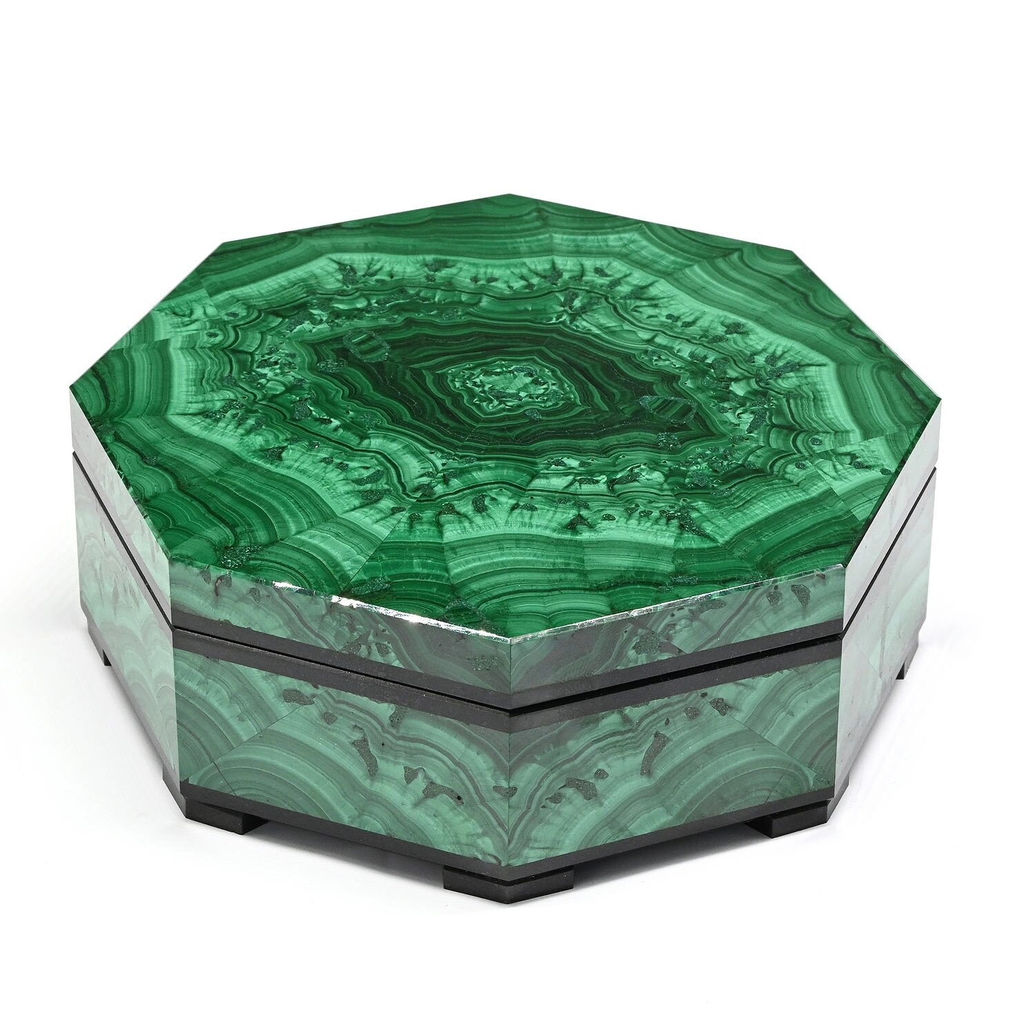 Малахитовый ларец "Восьмигранник" 140*140*50мм .