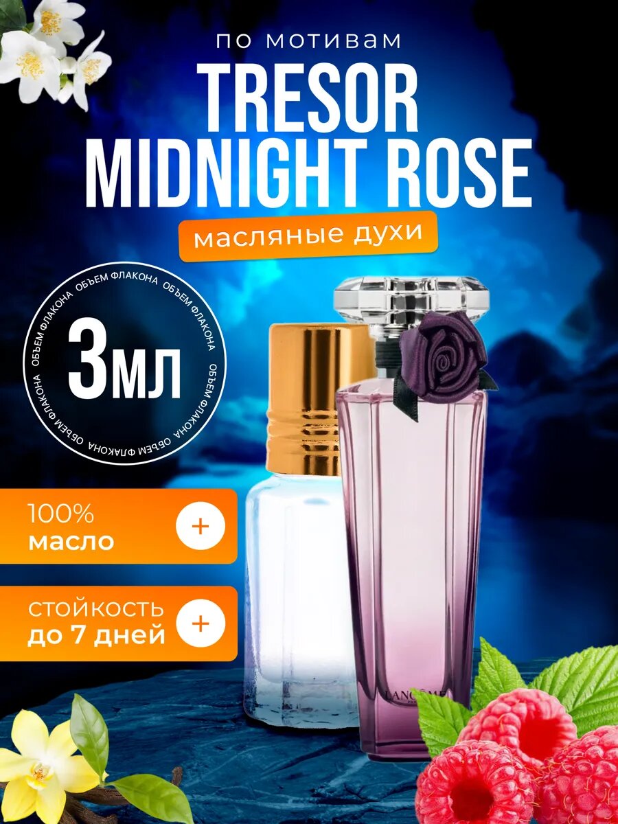Духи масляные по мотивам Midnight Rose Ланком Миднайт Роуз парфюм женские стойкие