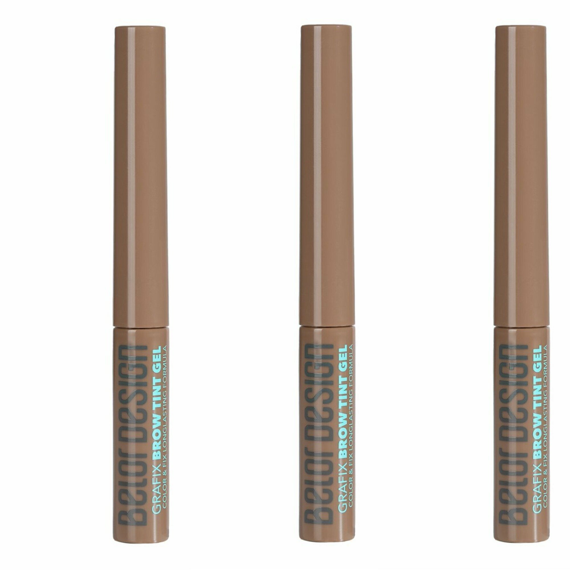 Гель для бровей BelorDesign, гель-тинт, Grafix, тон 02 Коричневый, фиксация, 4 г, 3 шт