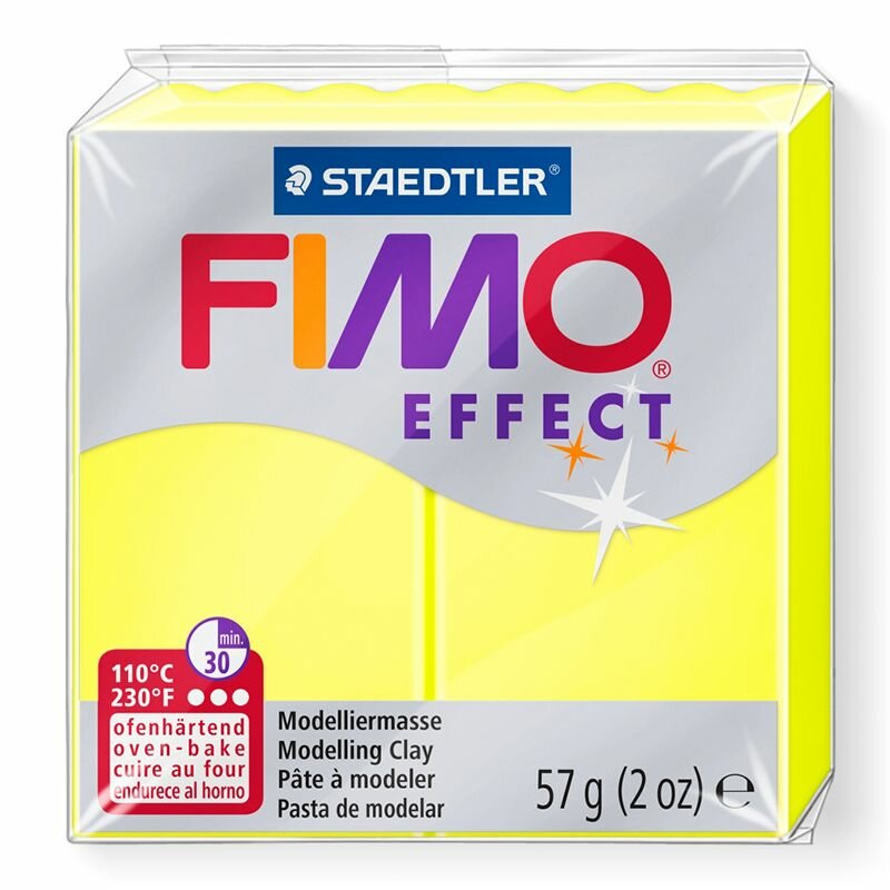 Полимерная глина FIMO "Neon Effect", желтая, 107 г