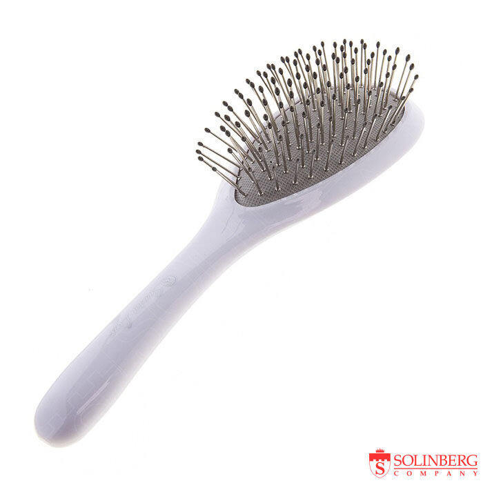 Расческа массажная Scarlet Line 18607 белая, с тонкими нейлоновыми штифтами, длина 18 см