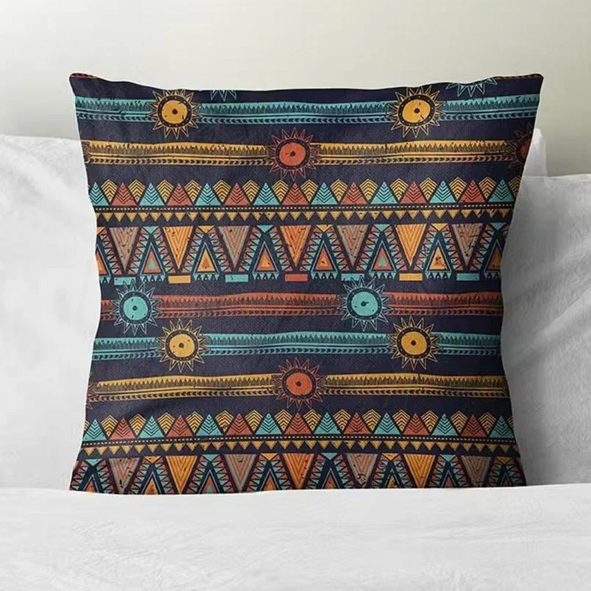 Чехол для подушки Африканские Узоры Закат 40х40 велюр