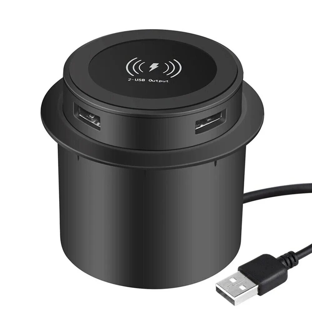 Беспроводное зарядное устройство Qi Встроенное настольное встроенное быстрое беспроводное зарядное устройство с 2 портами USB 30 Вт для мобильных телефонов IPhone 11 13 Xiaomi