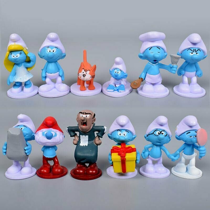 Смурфики Аниме фигурки игрушки для детей 12шт