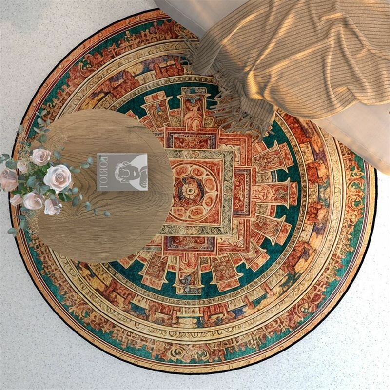 Ковер, круглые ковры, помещенные в гостиную / спальню / кухню, коврики, 1,2x1,2 м