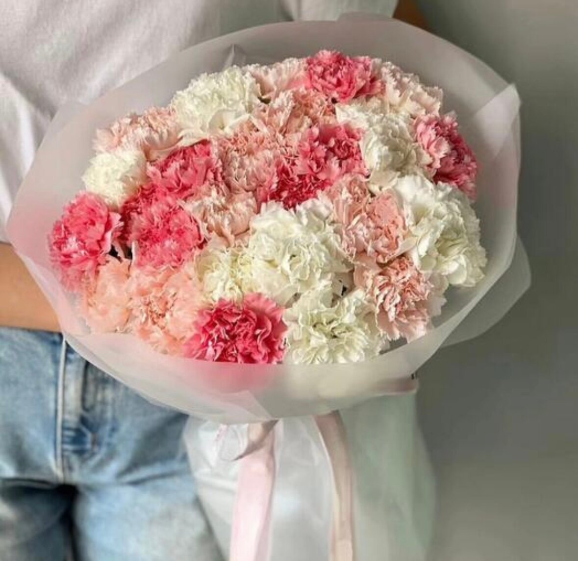 Букет «Микс из 25 диантусов» (гвоздика 25 шт разных цветов)