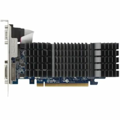 Видеокарта ASUS NVIDIA GeForce 210 Silent EN210 (SILENT/DI/1GD3/V2/LP) - PCI-E, 1 ГБ, GDDR3, 64 бит, DVI-D, HDMI, VGA, GPU 1200 МГц