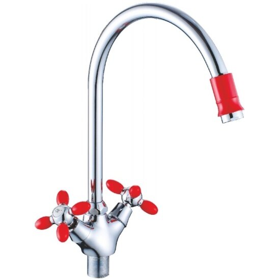 Смеситель для кухни Cron CN46127-6, красный