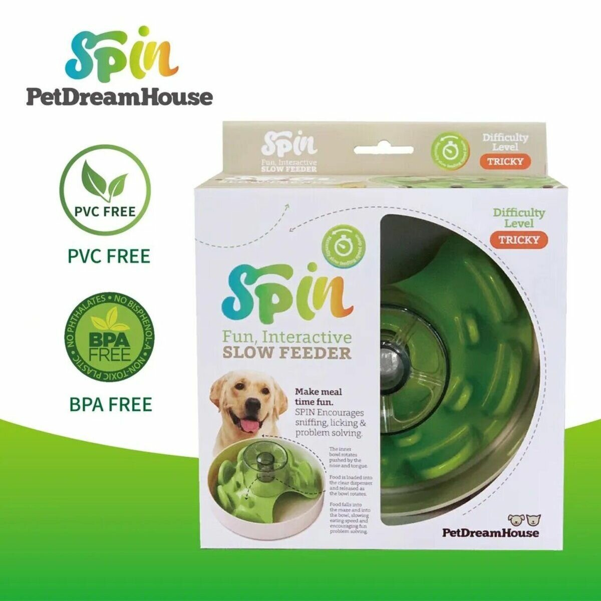 PetDreamHouse Интерактивная система кормления спин - НЛО Лабиринт, зеленая, 700 г