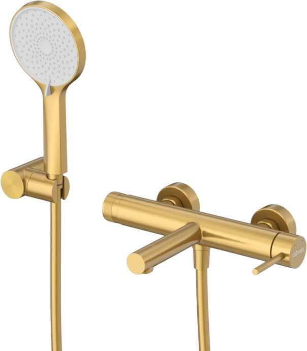 Смеситель для ванны с душем Cezares Relax RELAX-VD-BORO, брашированное золото