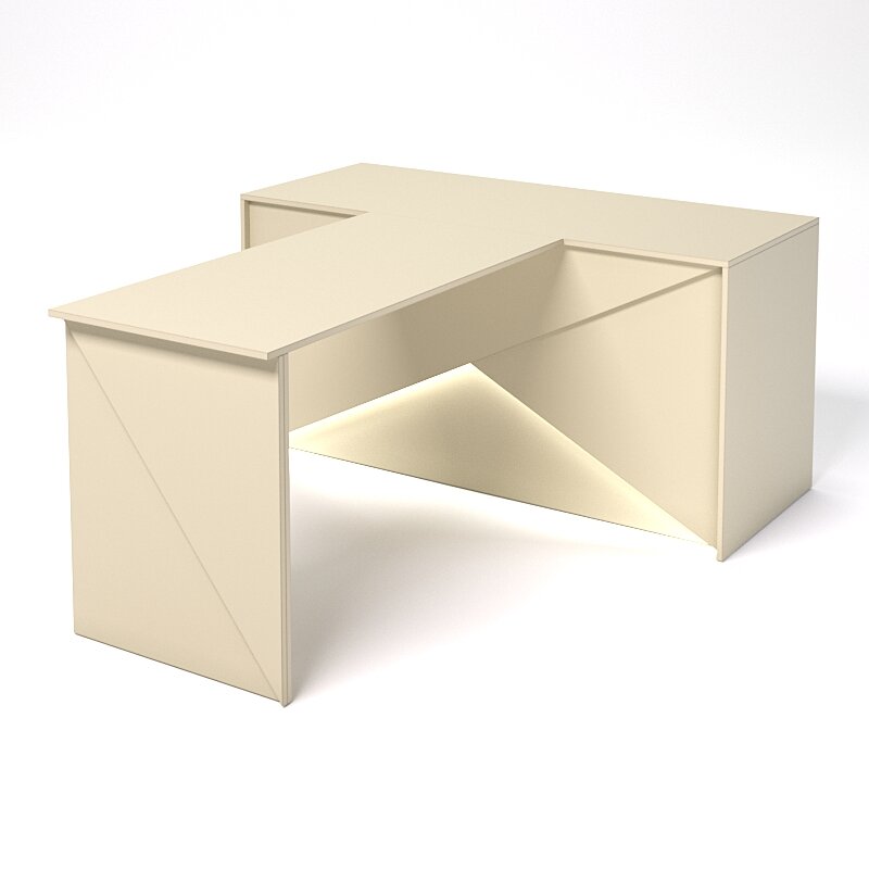 Стол руководителя №2 с приставкой брифингом, Крем Вайс. Производитель товара - компания Westcom.