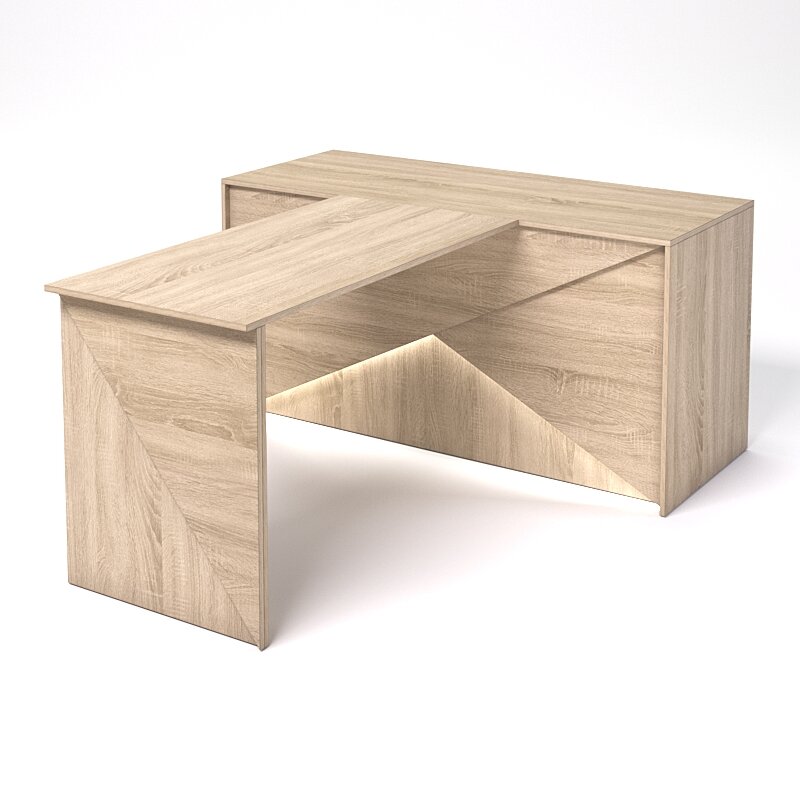 Стол руководителя №2 с приставкой брифингом, Дуб Сонома. Производитель товара - компания Westcom.