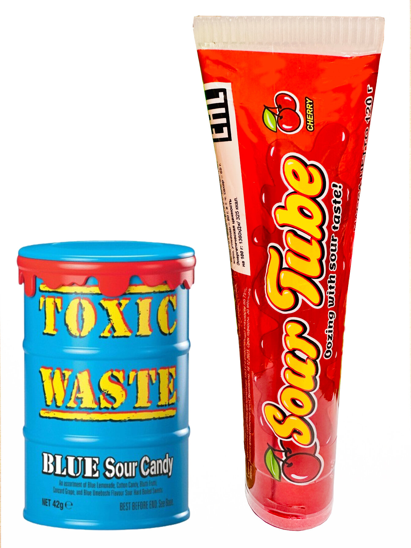 Самые кислые конфеты в мире леденцы toxic waste и жидкая карамель набор Cry an eye