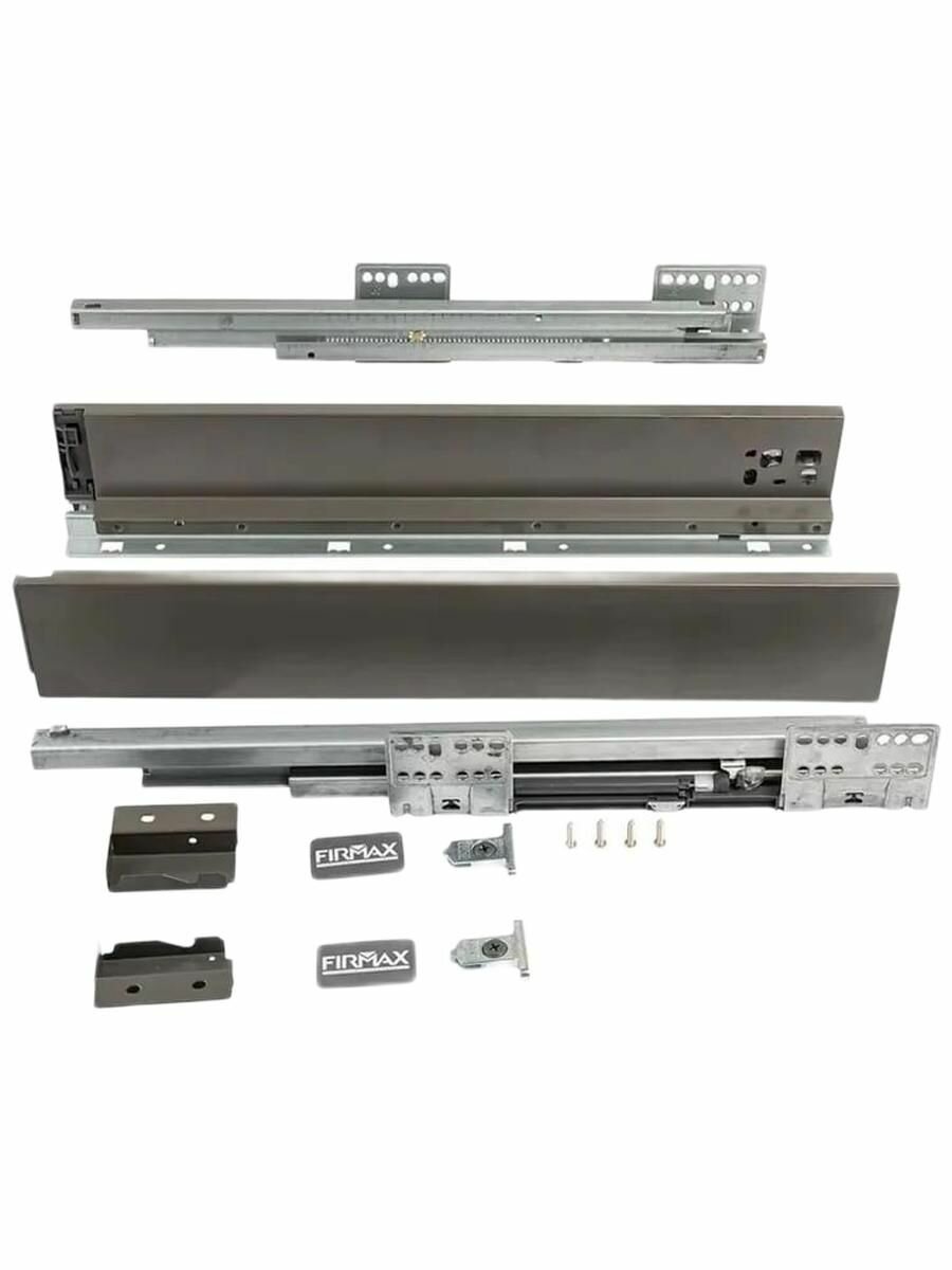 Комплект ящика Firmax Smartline, длина 450 мм, высота 84 мм, с доводчиком, серый