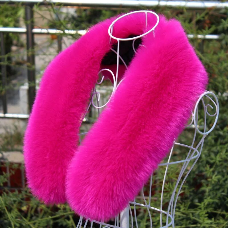 2025 унисекс фальшивый мех воротник для зимней куртки капюшон обрезка шеи теплее шарф обернуть 90 см YT28 вино роза красный,200,16, искусственный мех, полиэстер, полиэстер,90, сухая роза