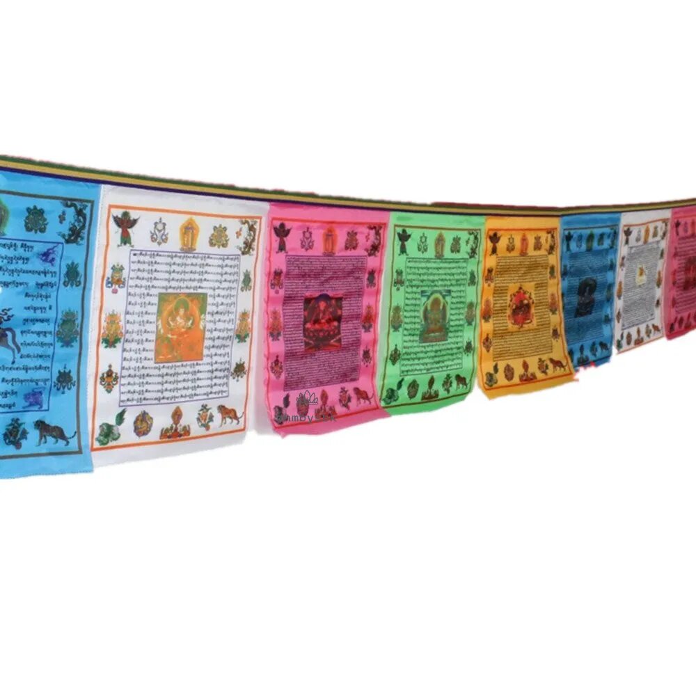 Шелковые молитвенные флаги, 10 шт, 3 м, 7 цветов, 21 мантра
