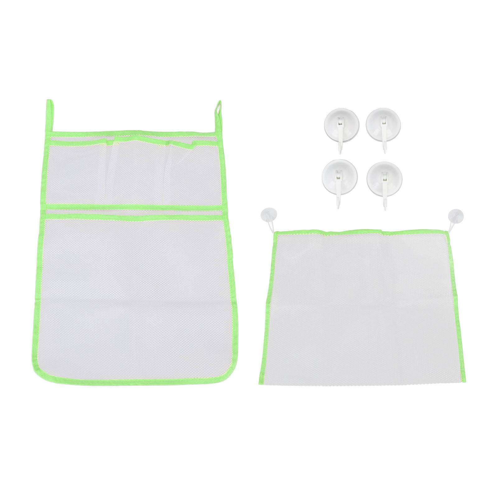 2 шт. сетчатый органайзер для банных игрушек, подвесной держатель для игрушек в ванной, сетчатая сумка для хранения с присоской и крючком, зеленый.