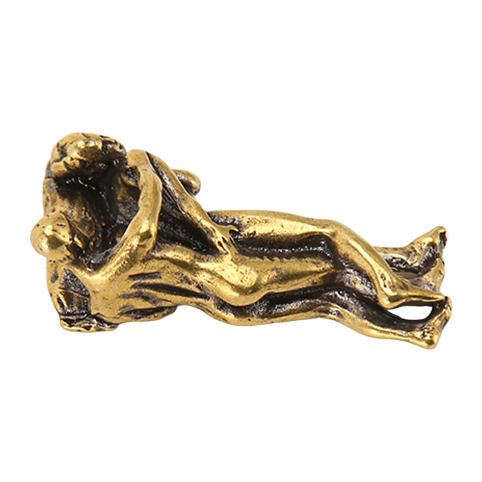 Медная статуэтка пары, инновационная винтажная, расписанная вручную, декоративная мини-фигурка пары для коллекции подарков 4,2 x 2,2 см / 1,7 x 0,9 дюйма