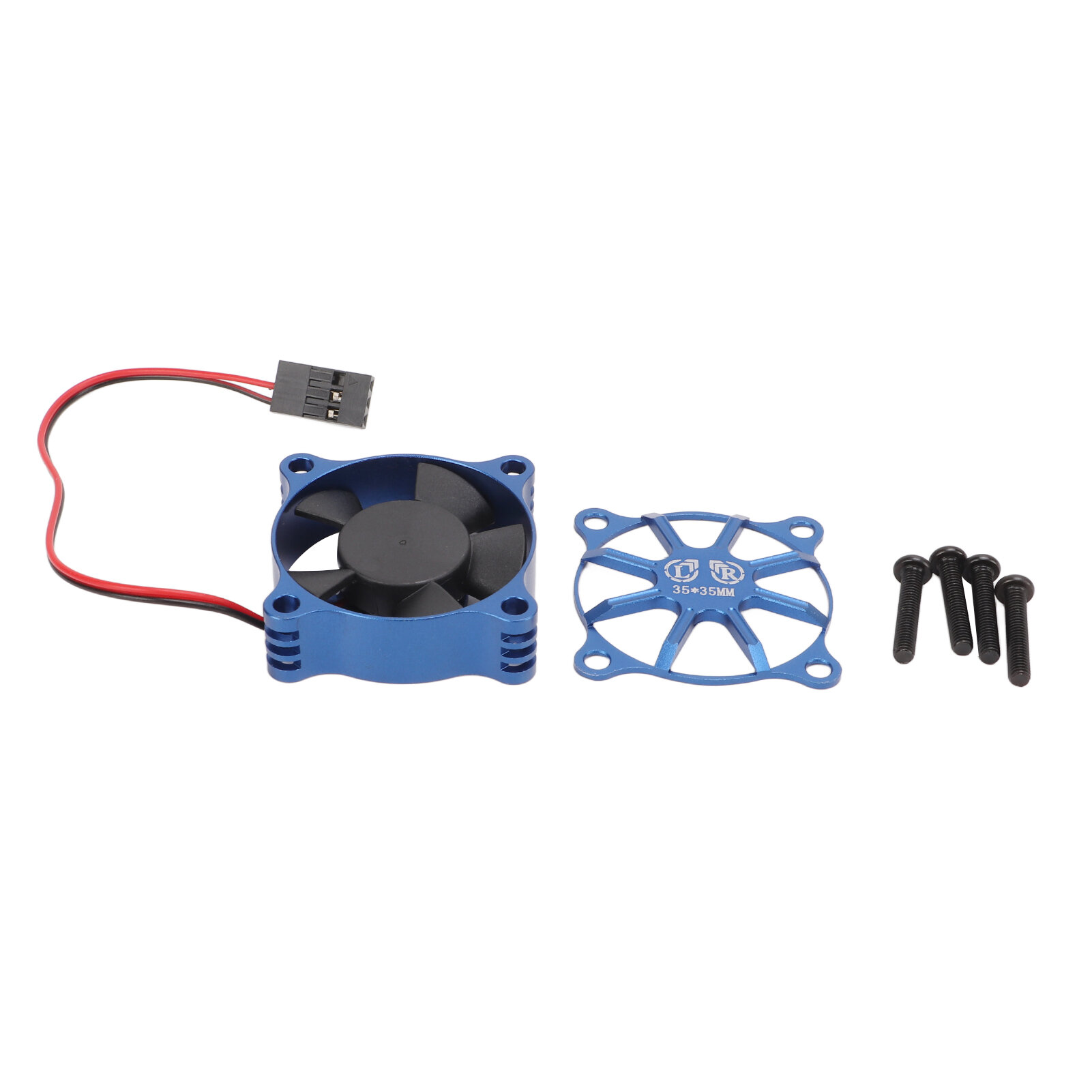 Вентилятор моторного охлаждения 35x35 мм алюминиевый сплав быстро охлаждающий вентилятор RC Car Cour Esc Cooling с крышкой вентилятора для 1/10 1/12 1/8 RC автомобиль темно -синий