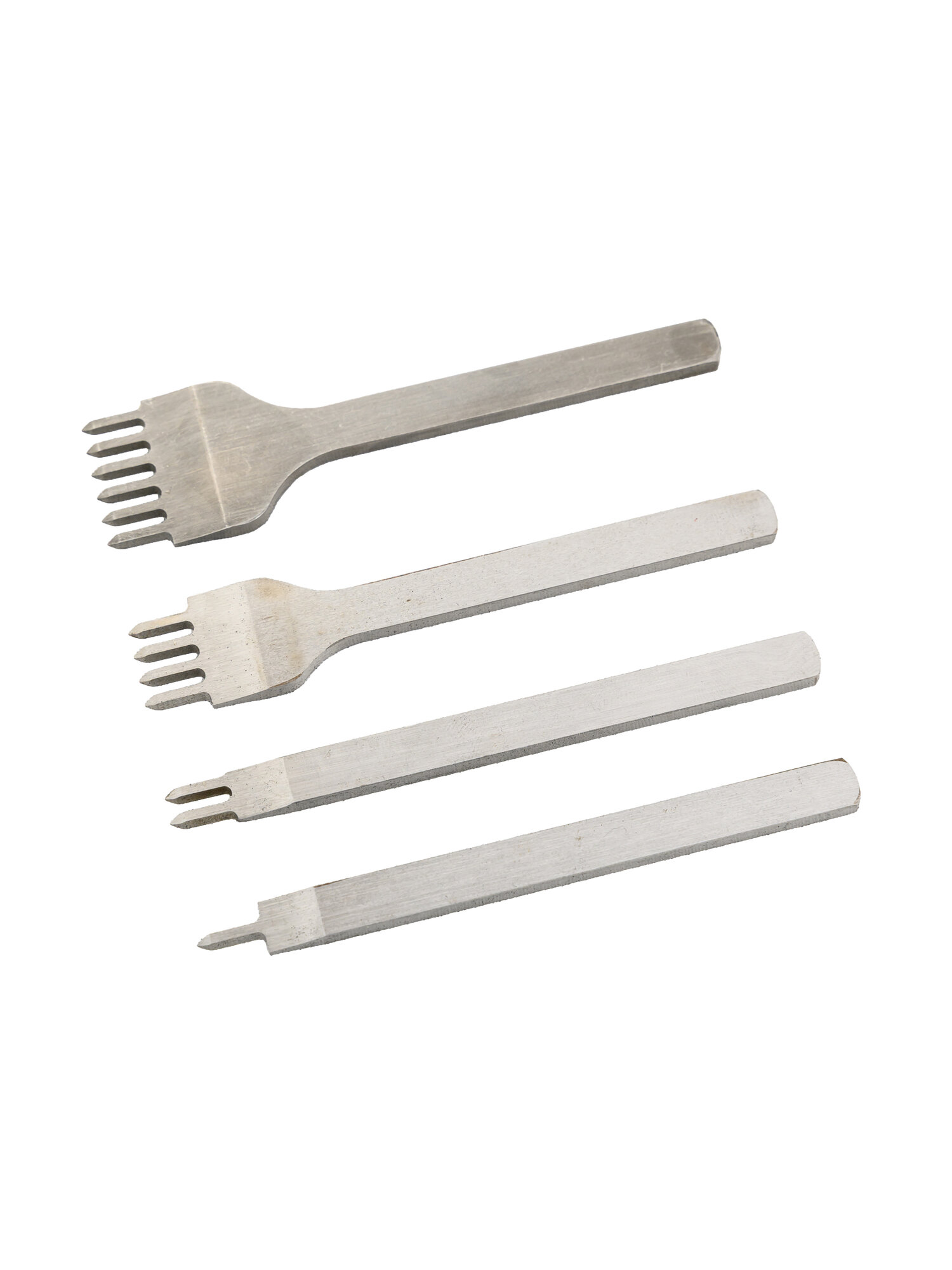 Пробойники для кожи строчные ромбовидные с плоской ручкой. Шаг 5 мм. Набор 4 шт.