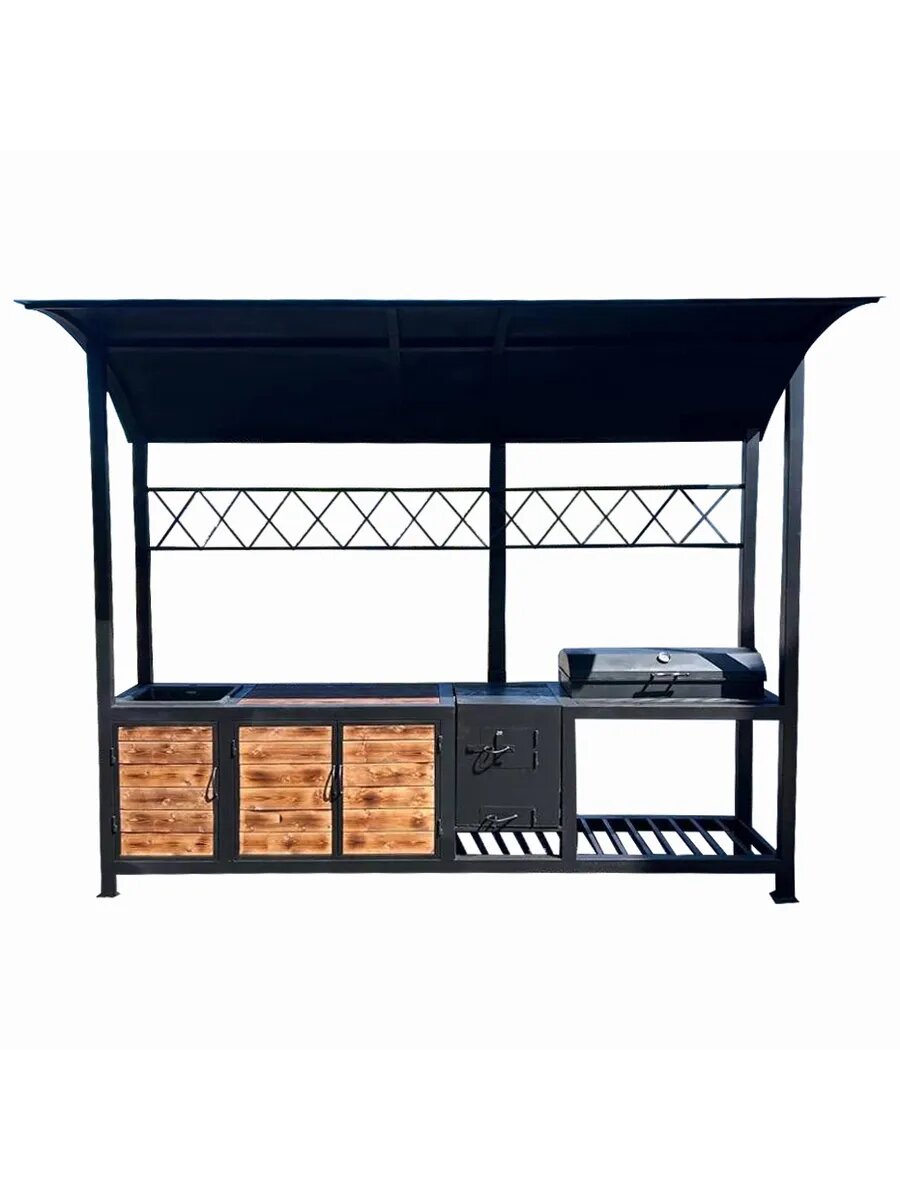 Мангал "Лофт комплекс 3", мегаполис, 280 см х 230 см х 125 см