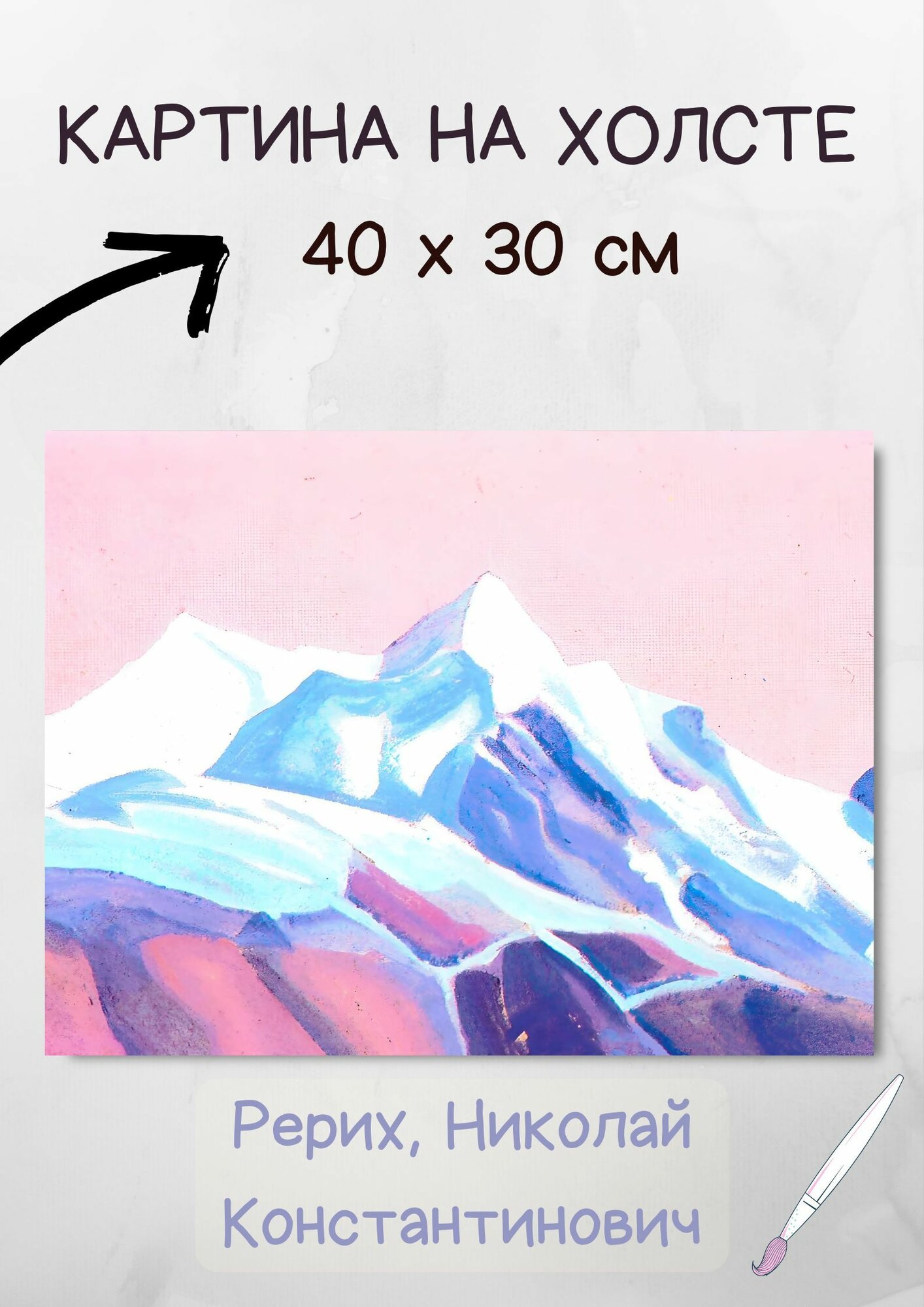 Рерих Николай Константинович "Гималаи (Этюд) (12)". Картина на холсте 30х40 см репродукция