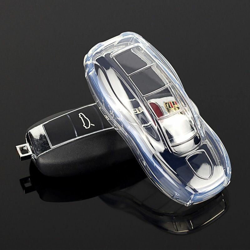 Прозрачные чехлы MyPads для ключей Porsche Taycan, Panamera, Macan, Cayenne, 911, 718