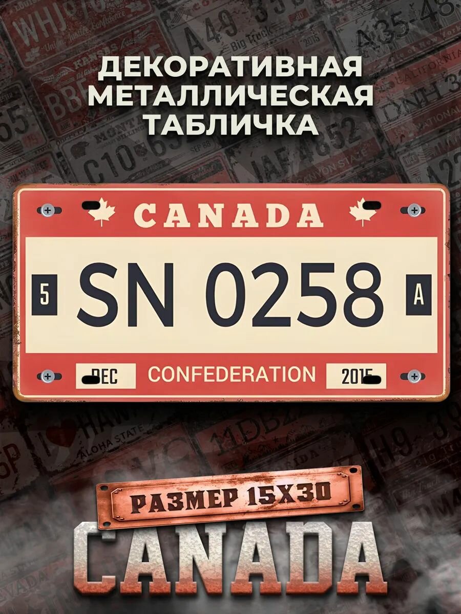 Декоративная металлическая табличка на стену винтаж 15 х 30 см