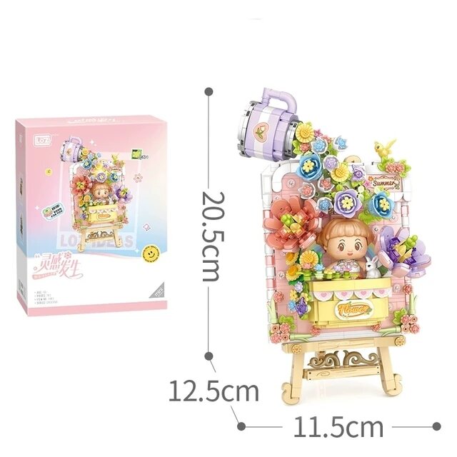 Конструктор LOZ "Мольберт Летние Цветы" 1301, 781 деталей, пластик