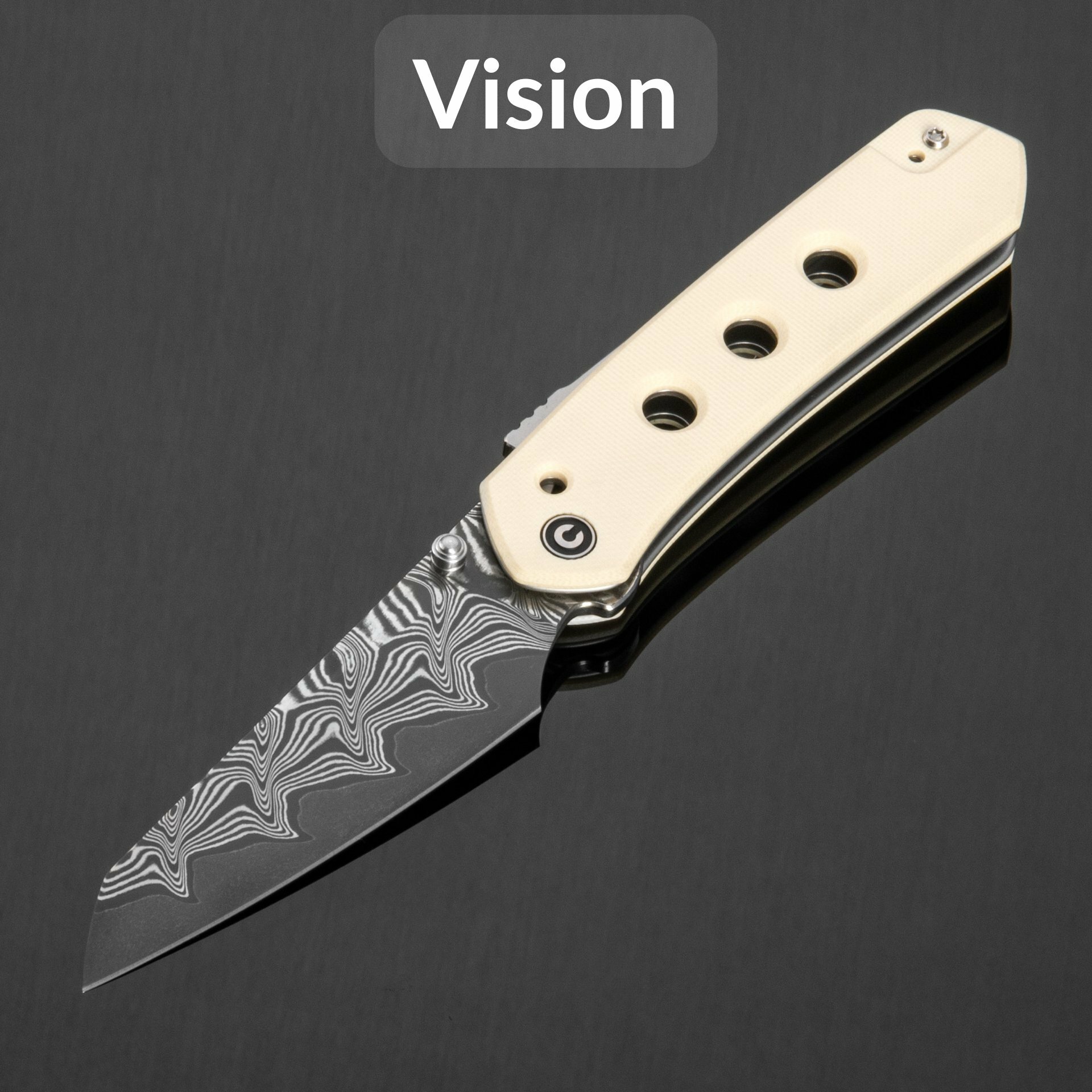 Складной нож CIVIVI Vision FG C22036-DS1, сталь Damascus, рукоять Ivory G10