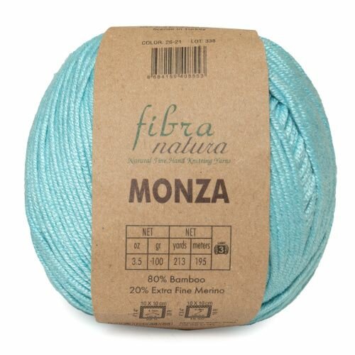 Пряжа Fibra Natura Monza 26-21 льдинка (100г/195м, упаковка 5 мотков)