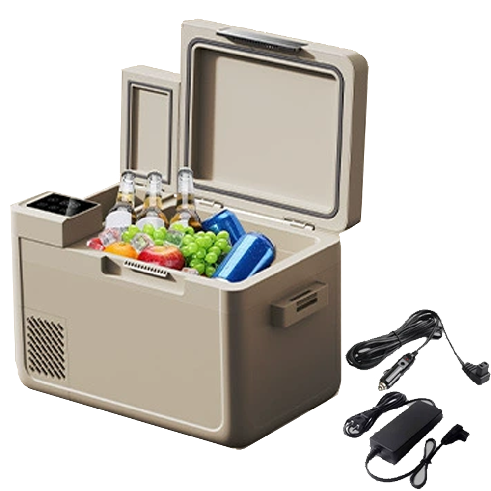 Компрессорный автохолодильник beutyone, 25л, 12/24/220В / Автомобильный холодильник, желтый