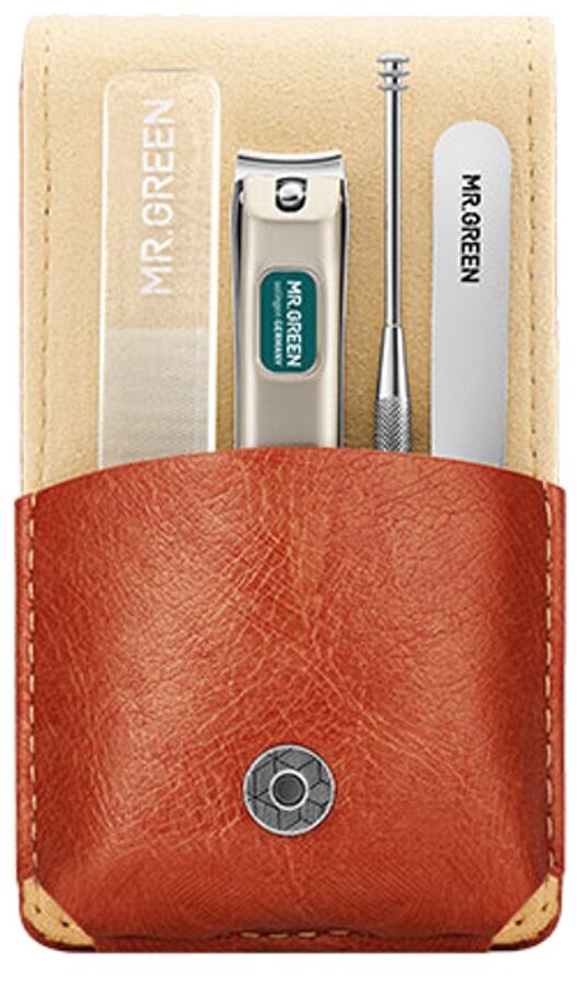 Набор маникюрный Mr.Green Господин Зеленый , нержавеющая сталь, в футляре, для мужчин и женщин, 4 предмета (mr-6102)