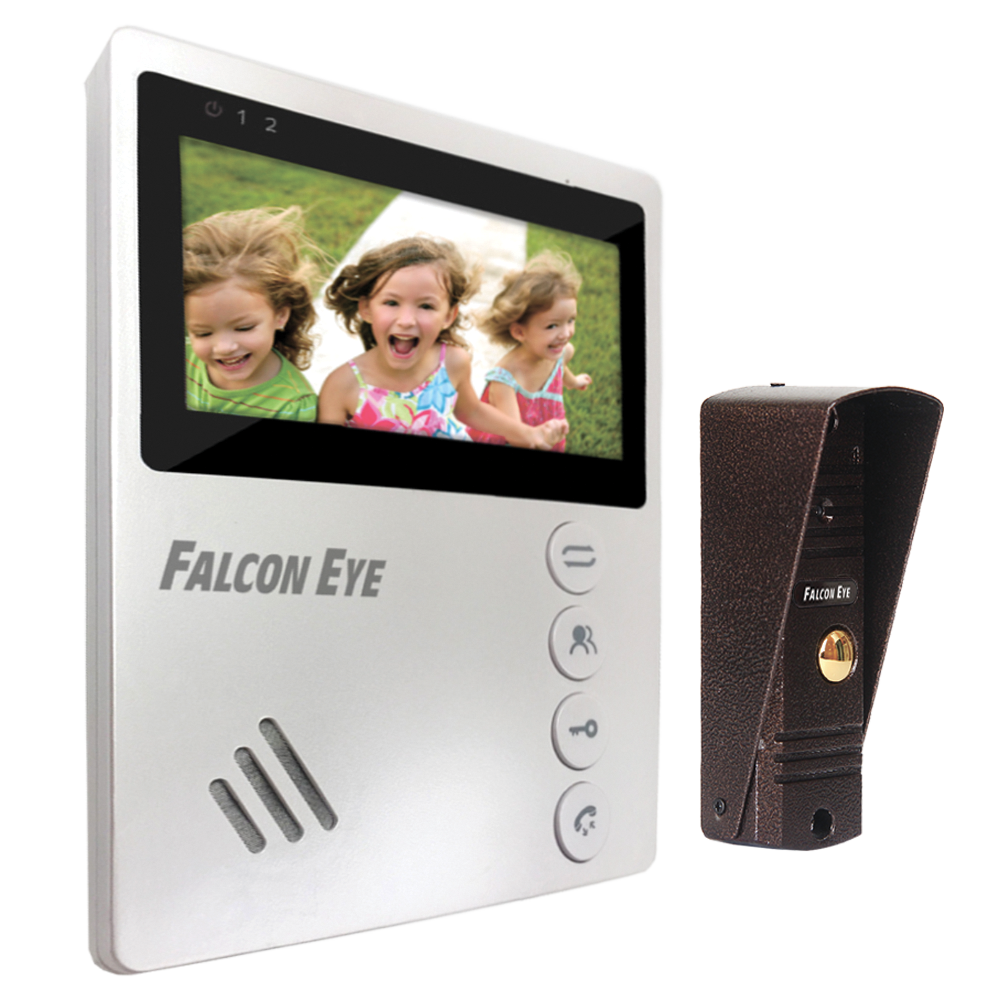 Комплект видеодомофона Falcon Eye KIT- Vista, механические кнопки, до 2-х вызывных панелей