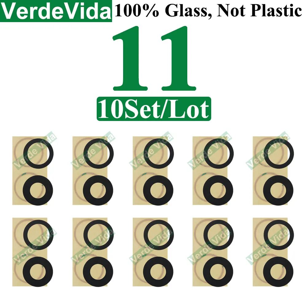 10 комплектов стеклянных линз для задней камеры A+ для iPhone 13 16 Pro Max 13Mini 14Plus 15Plus 15Pro 16Pro 11Pro 13Pro 12Pro 11Pro XS 12ProMax 10Set 11