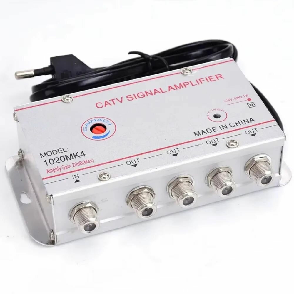 Усилитель-разветвитель кабельного телевидения 20 дБ, усилитель сигнала цифровой антенны, домашнее телевизионное оборудование 45 МГц - 860 МГц, вилка ЕС Y47A