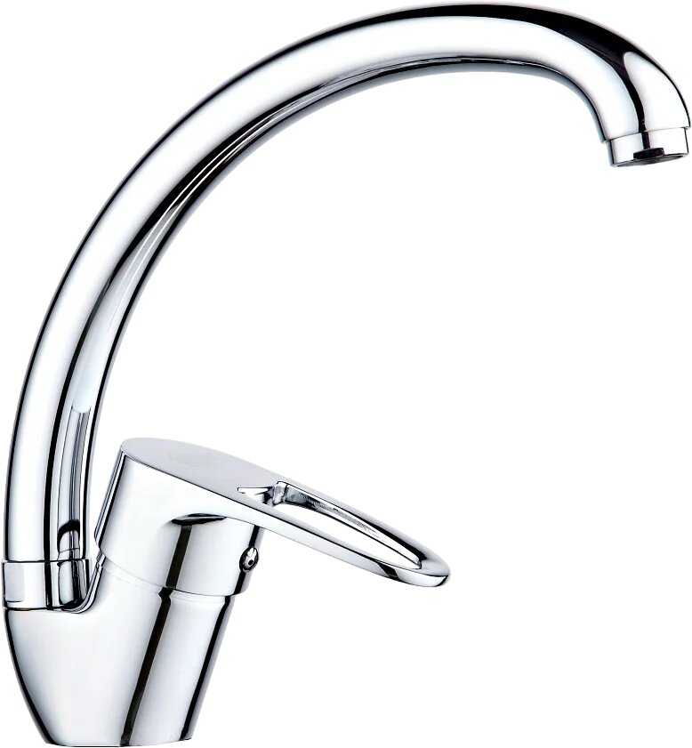 Смеситель для кухни РМС SL52-011F с поворотным изливом, хром, глянцевый, однорычажный, с керамическим картриджем