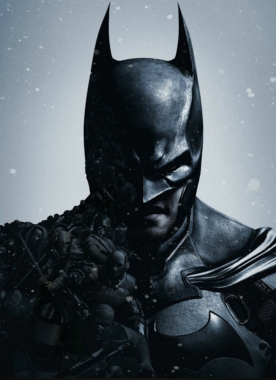Плакат, постер Batman Arkham Origins, Бэтмен на бумаге, размер 21х30см