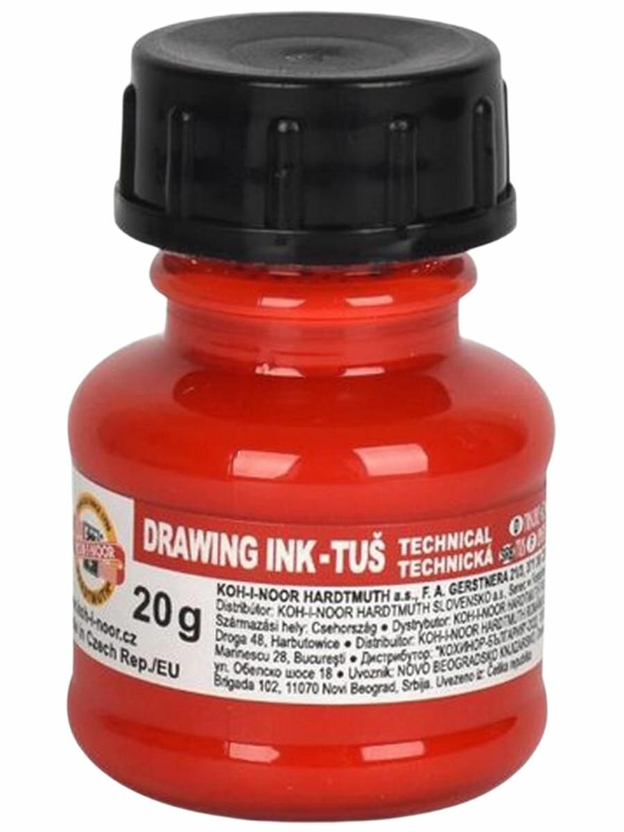 Тушь для рисования красная KIN 20 г