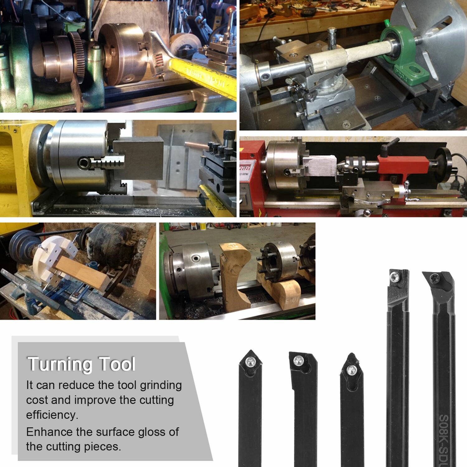 Набор 5 расточных планок + твердосплавные пластины