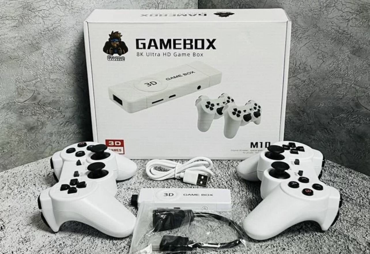 Игровая приставка GAMEBOX "8K Ultra 64", 10 000 игр, 64 GB, белая