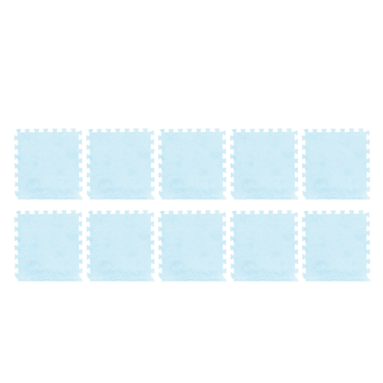 10 шт. плюшевый пенный коврик для пола, блочные ковровые плитки, утолщенные, режущиеся, нескользящие, мягкое напольное покрытие для спальни, светло-голубого цвета