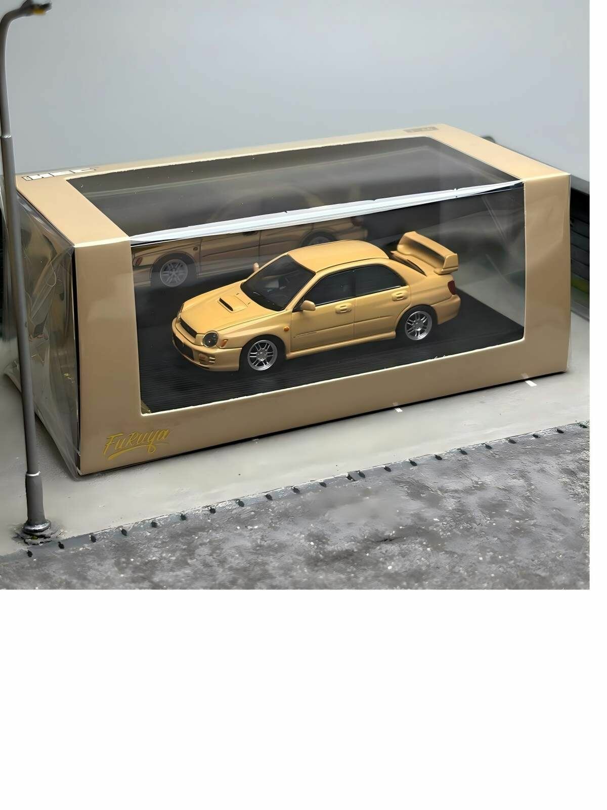 Машинка Furuya 1/64 Subaru Impreza WRX STI Impreza HEC beige Die-cast Alloy Car Model Collection Toy Gift