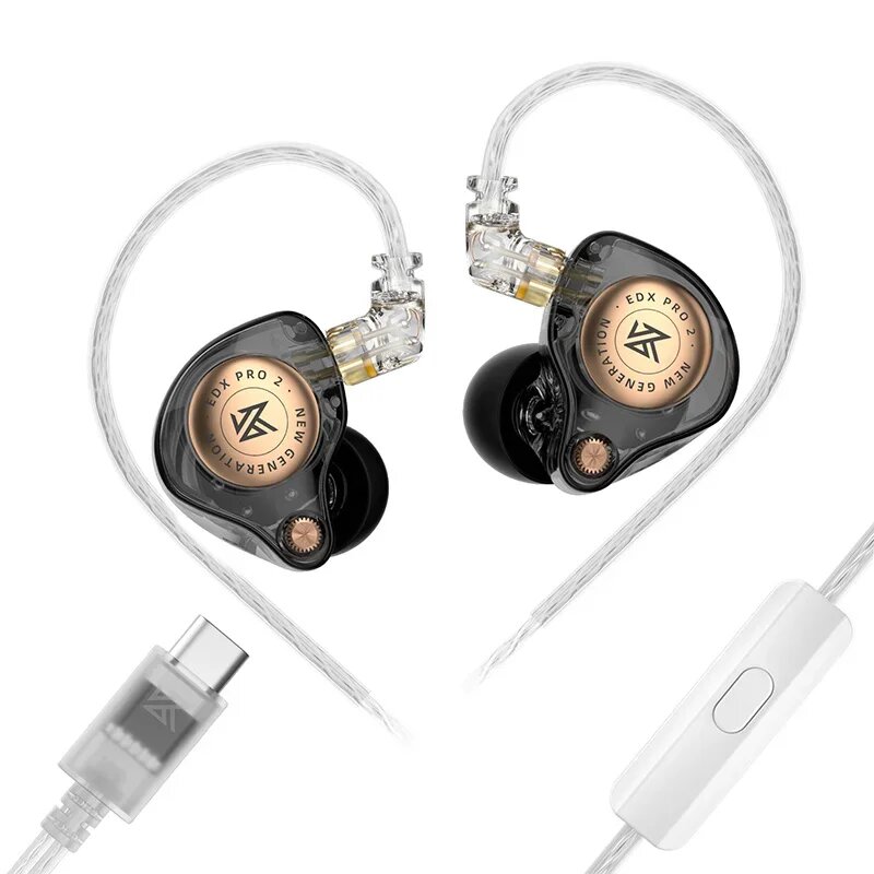 KZ EDX PRO 2 Black — наушники Type-C