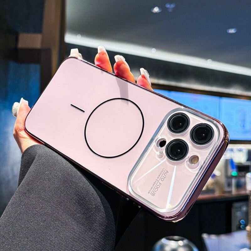 Магнитный чехол для защиты объектива камеры iPhone 17 Pro / Айфон 17 про с MagSafe, Розовый