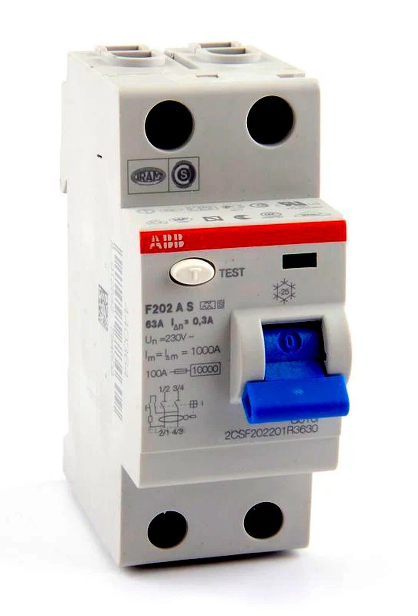 Устройство защитного отключения (УЗО) ABB F202 A S - 63/0,3 mA, 63A 300mA селективное