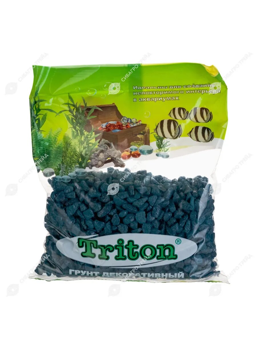 Грунт Тритон блестящий морская волна, 800 г.