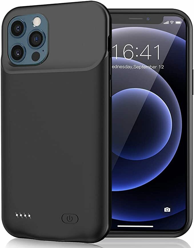 Чехол-аккумулятор для Apple iPhone 12 / 12 Pro , внешний аккумулятор, черный, 6800mAh