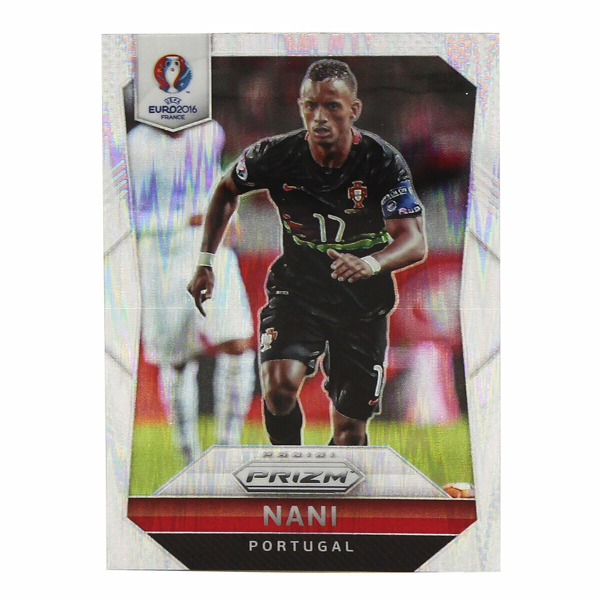Коллекционная карточка Panini Prizm UEFA EURO 2016 France: #100 Nani - Flash Prizm Refractor